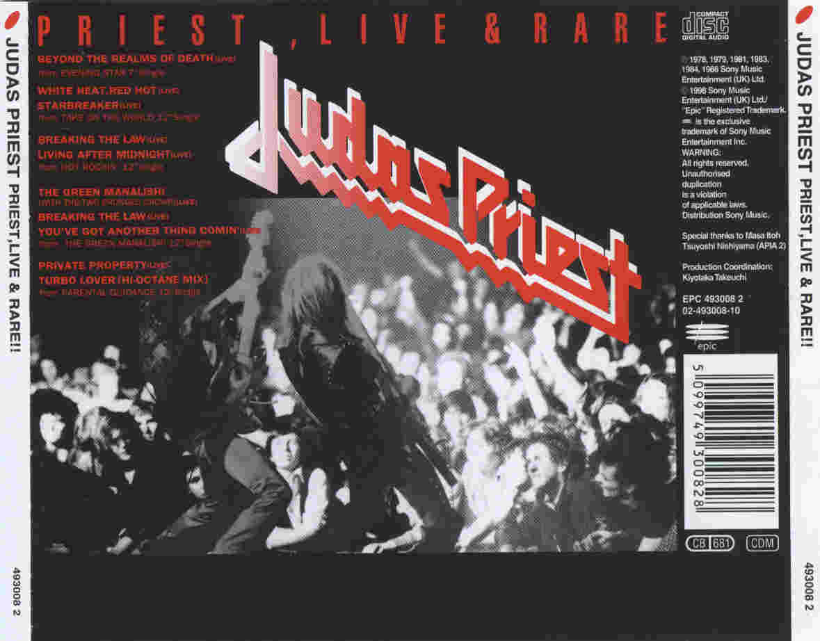 Judas Priest Priest, Live Rare : Back | CD Covers | Cover Century ...